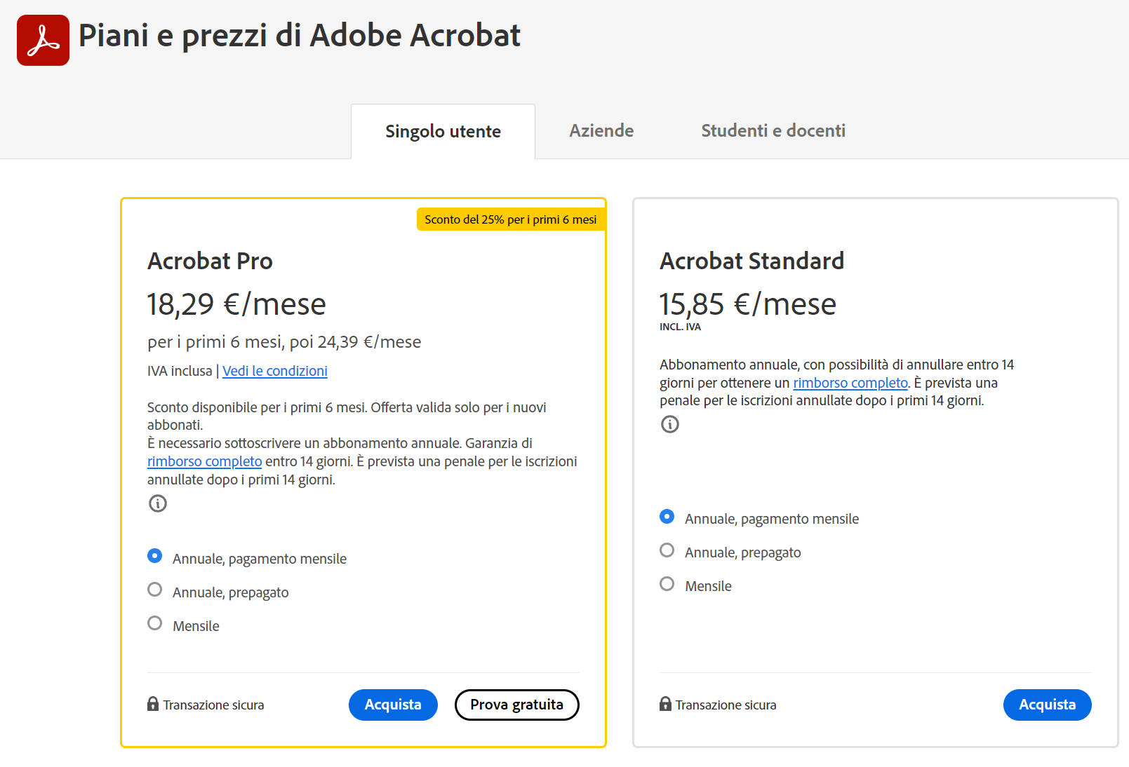 Qual è la differenza tra Adobe Acrobat Standard e Pro | UPDF