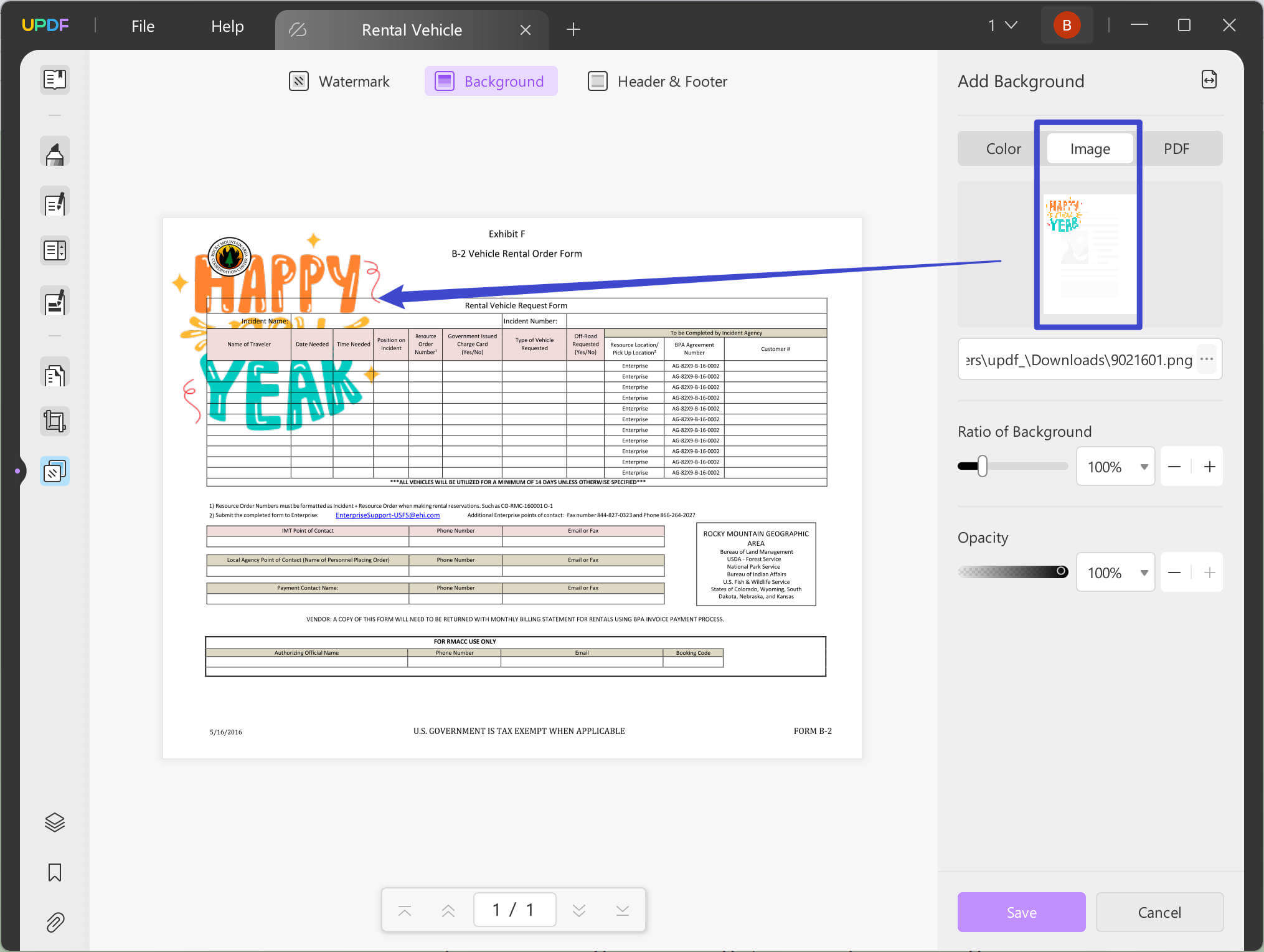 Add PDF Backgrounds Easily with Colors, Images & Tips - UPDF