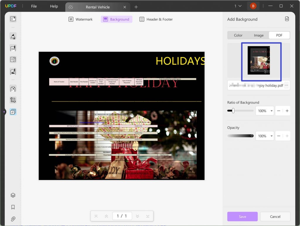 Add PDF Backgrounds Easily with Colors, Images & Tips - UPDF