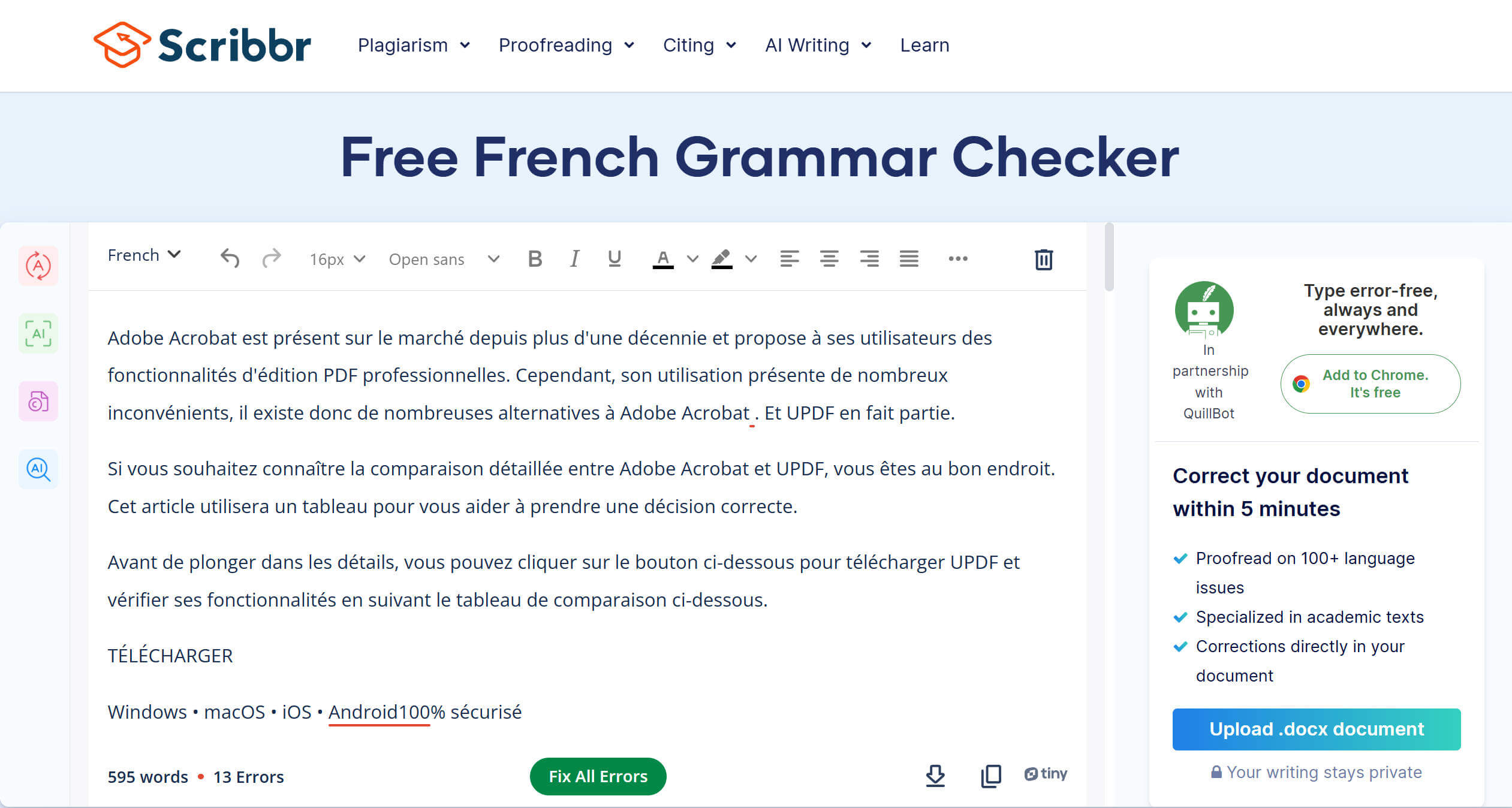 5 Best French Grammar Checkers to Perfect Your Writing| UPDF