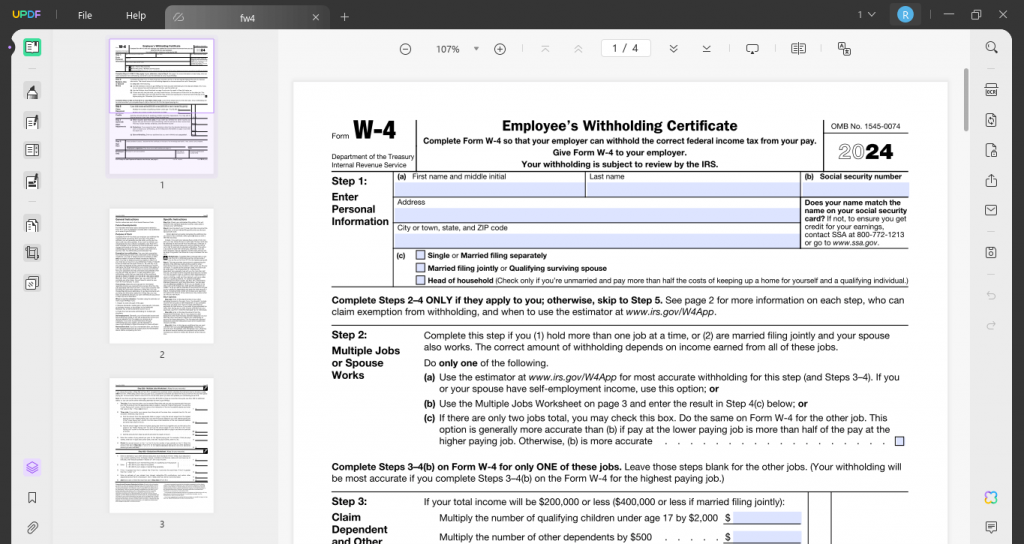 How to Fill Out the W4 Form if Married and Both Work? | UPDF