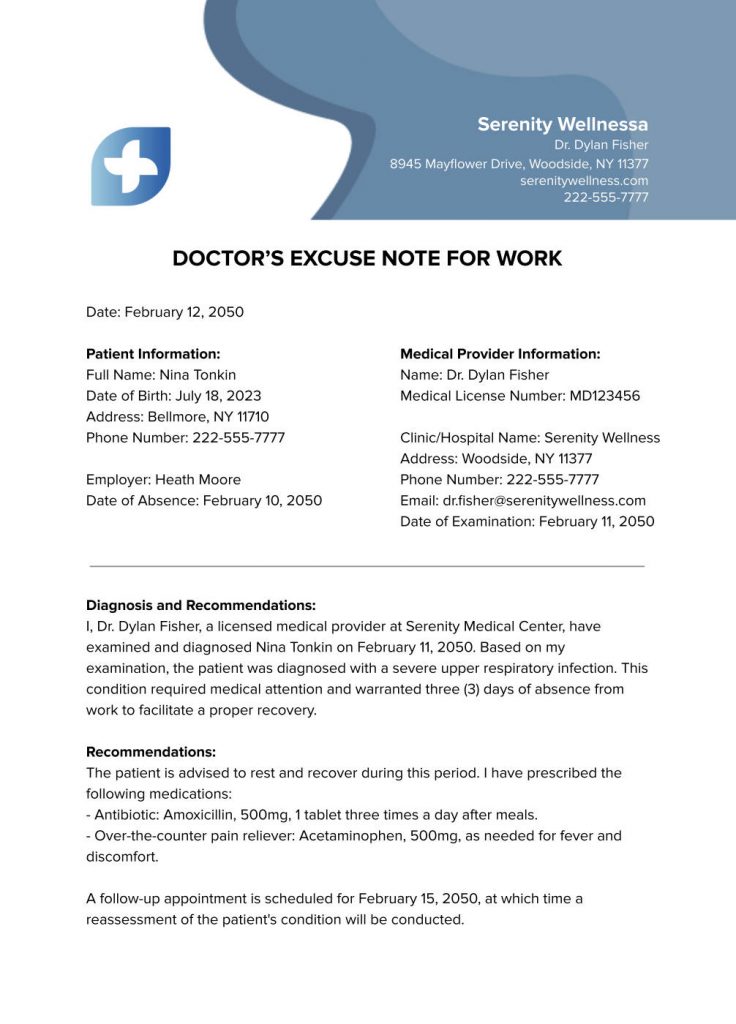6 Doctors Note for Work (PDF Templates to Download) | UPDF