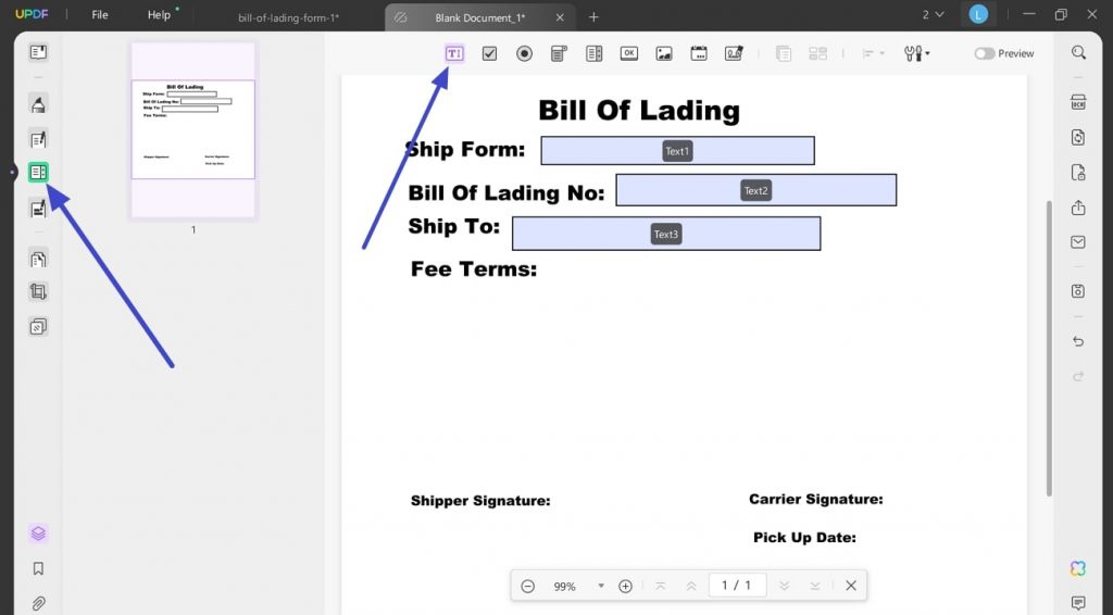 Create & Fill Bill of Lading Form (with Templates) - UPDF