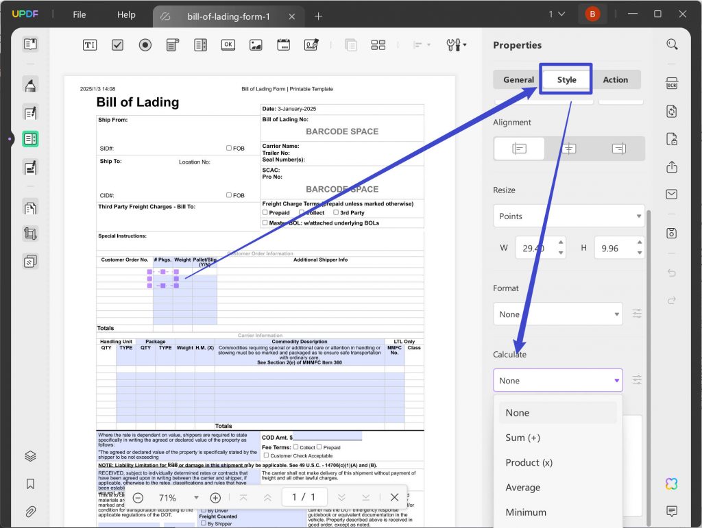 Create & Fill Bill of Lading Form (with Templates) - UPDF