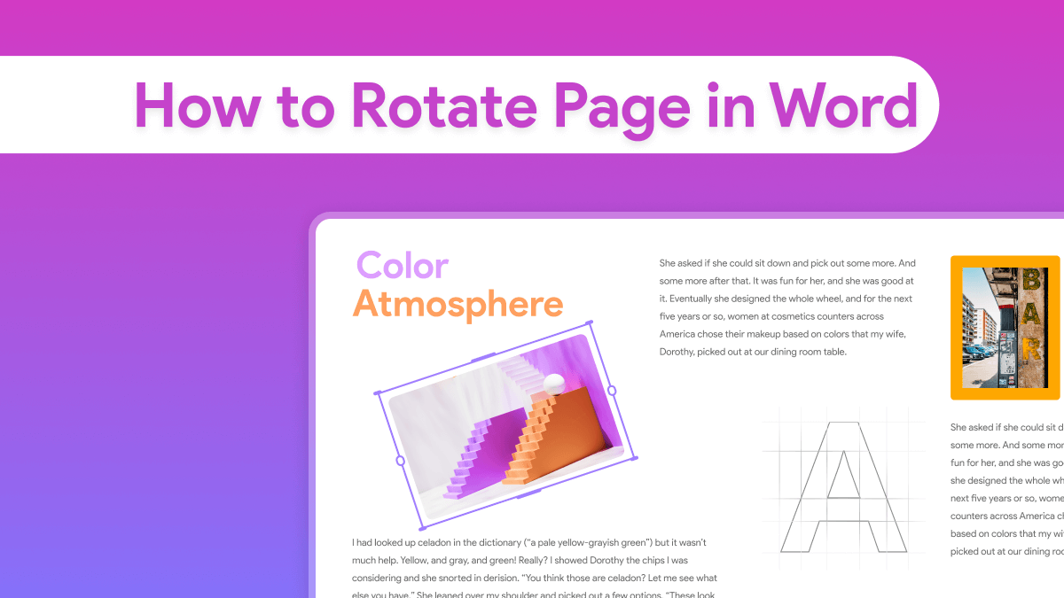 Quick Tutorial on How to Rotate Page in Word - UPDF