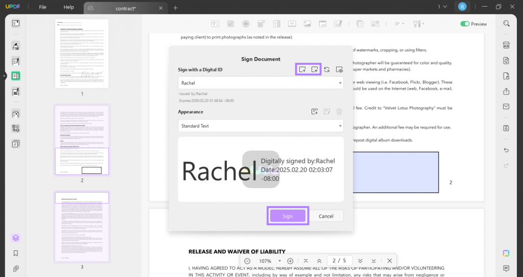 Digital signature not showing up in saved PDF | UPDF