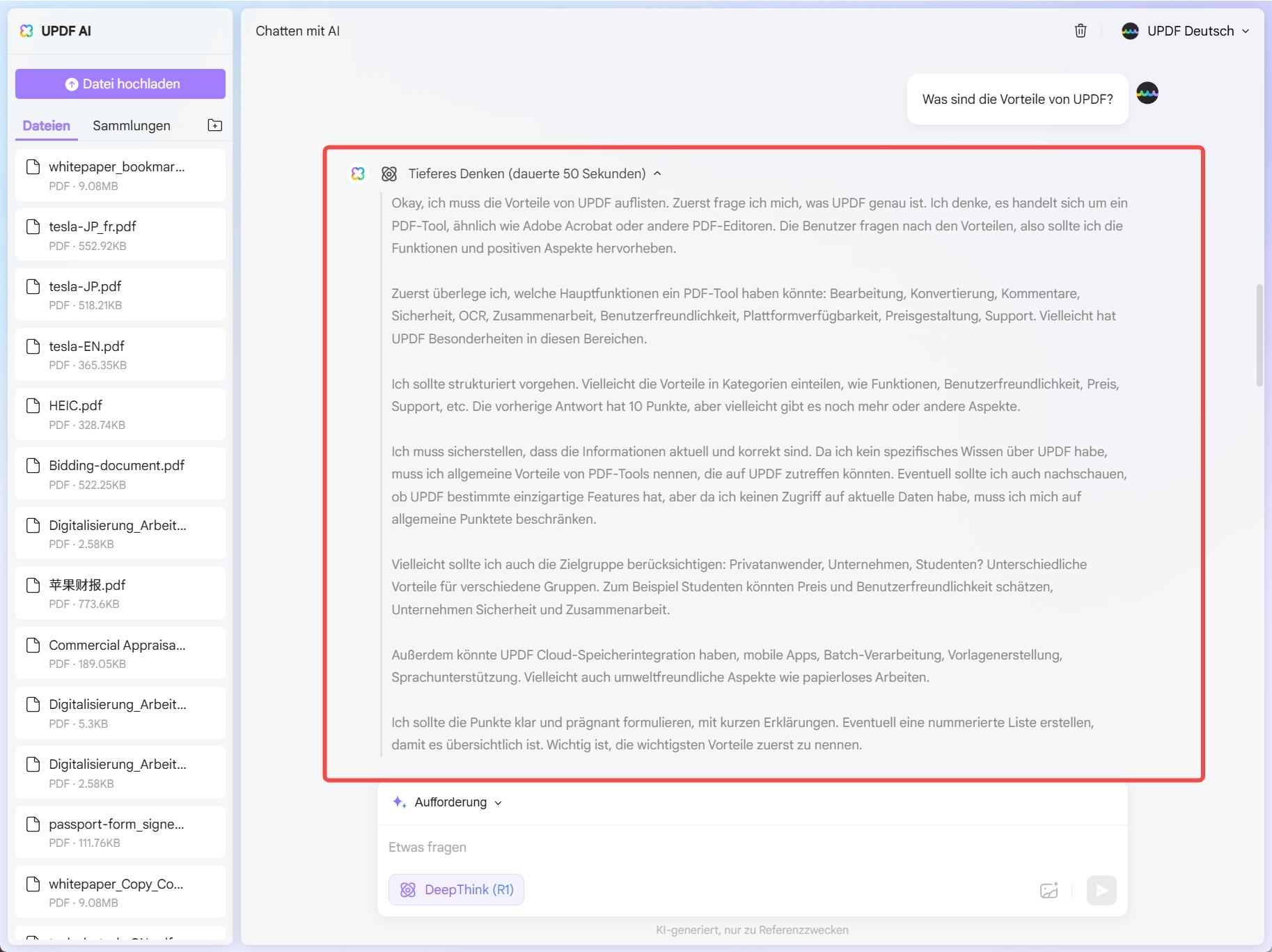 DeepSeek R1 ist jetzt auf UPDF AI verfügbar