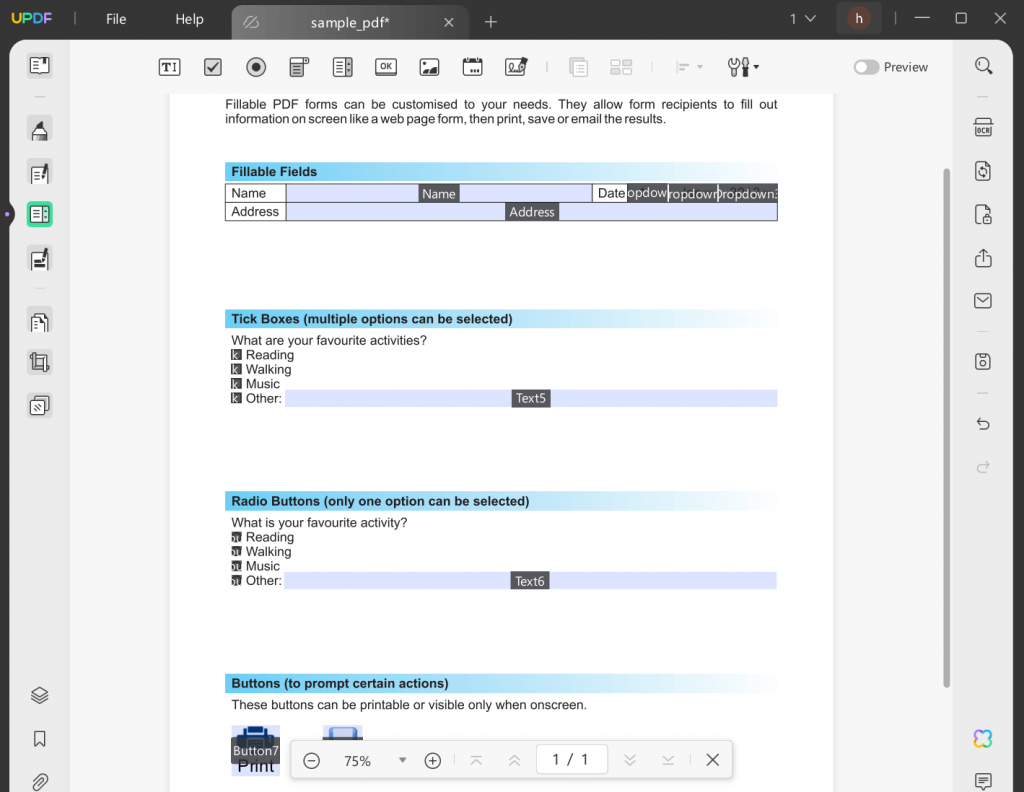 Pdf Fillable Form Not Displaying Field Data Fixed Updf