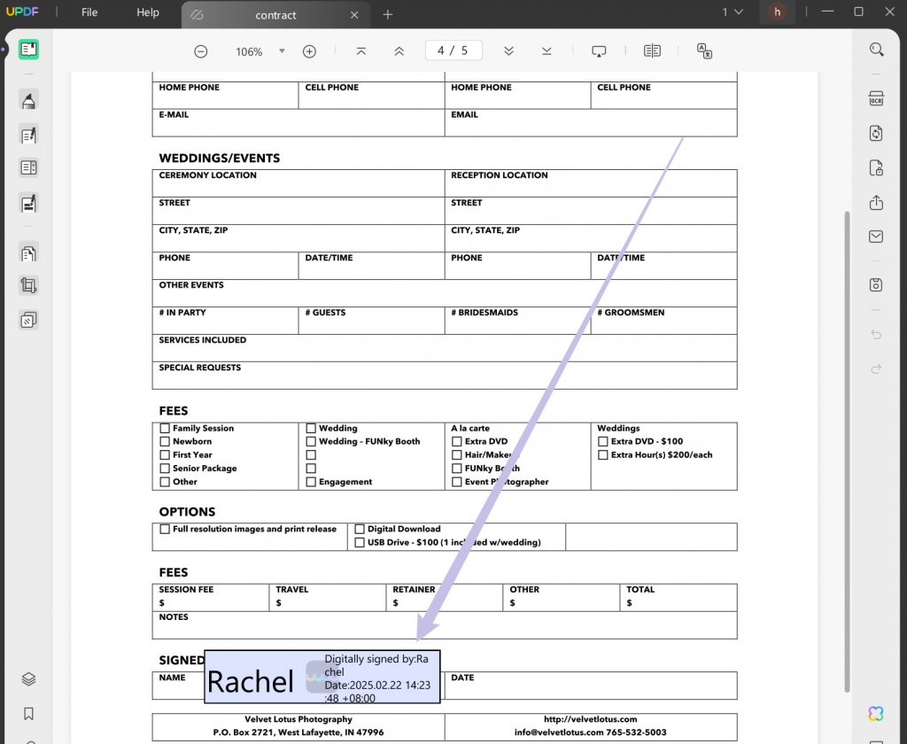 Digital signature not showing up in saved PDF | UPDF