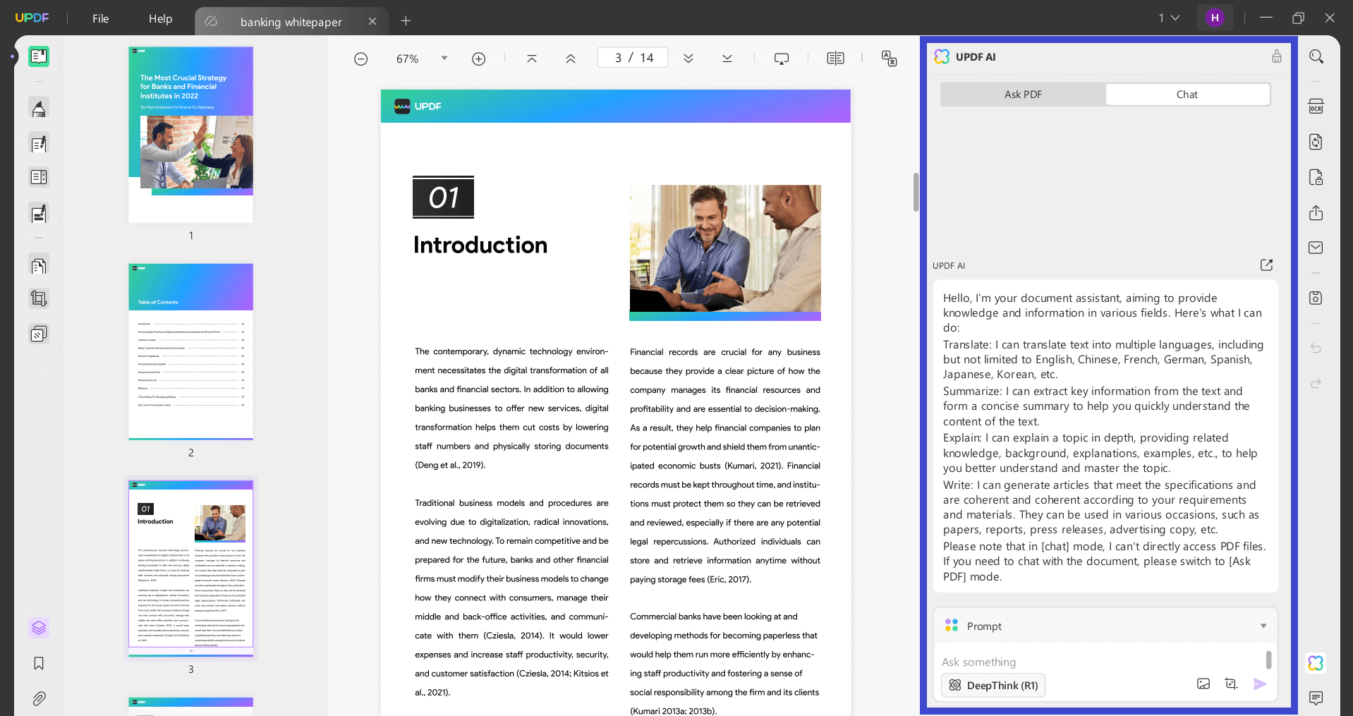 UPDF AI와 채팅하기 | UPDF 사용자 가이드