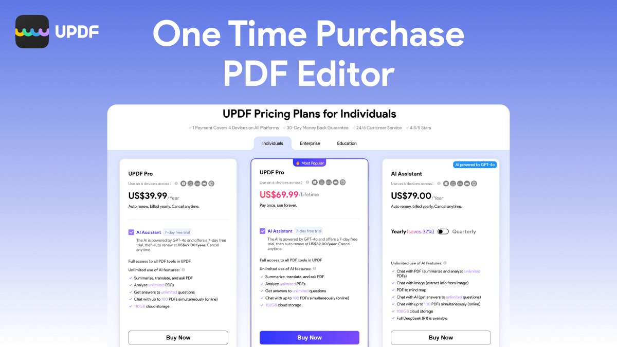 3 Editor PDF Pembelian Satu Kali Terbaik (Dengan Upgrade) | UPDF