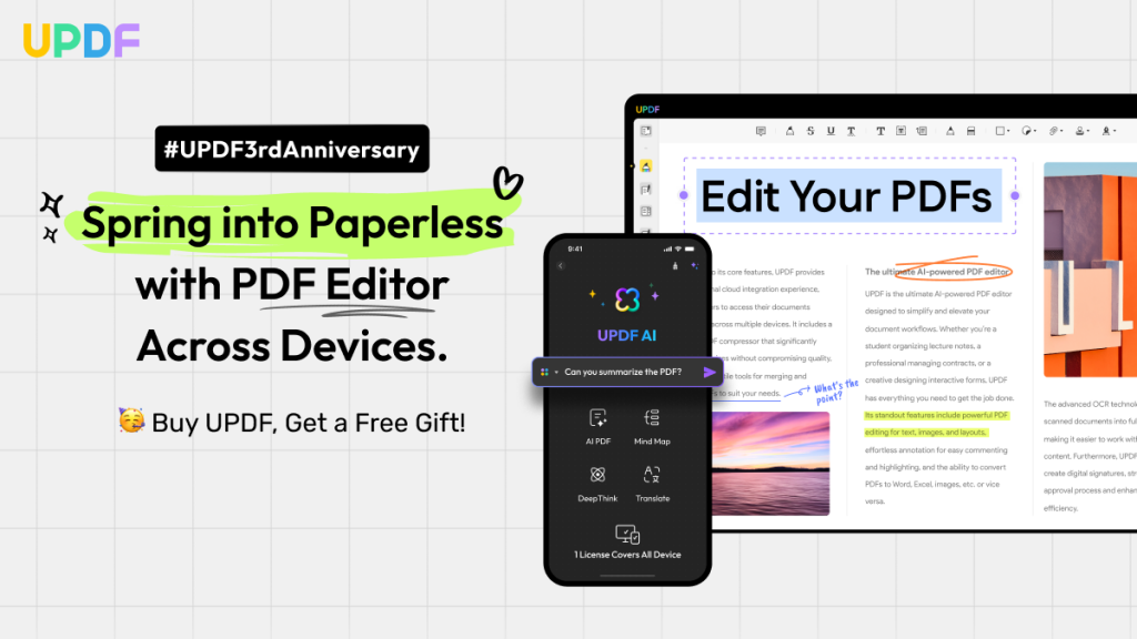 Go Paperless with UPDF 3rd Anniversary Sale | UPDF