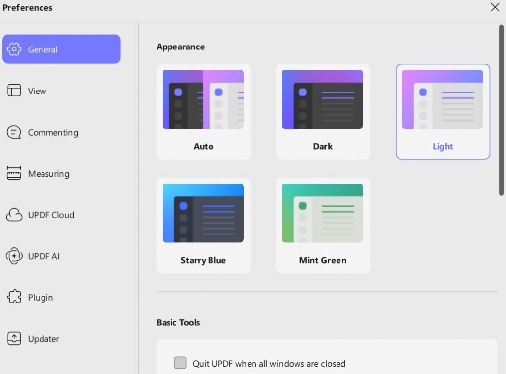 Change Preferences for UPDF on Windows | UPDF