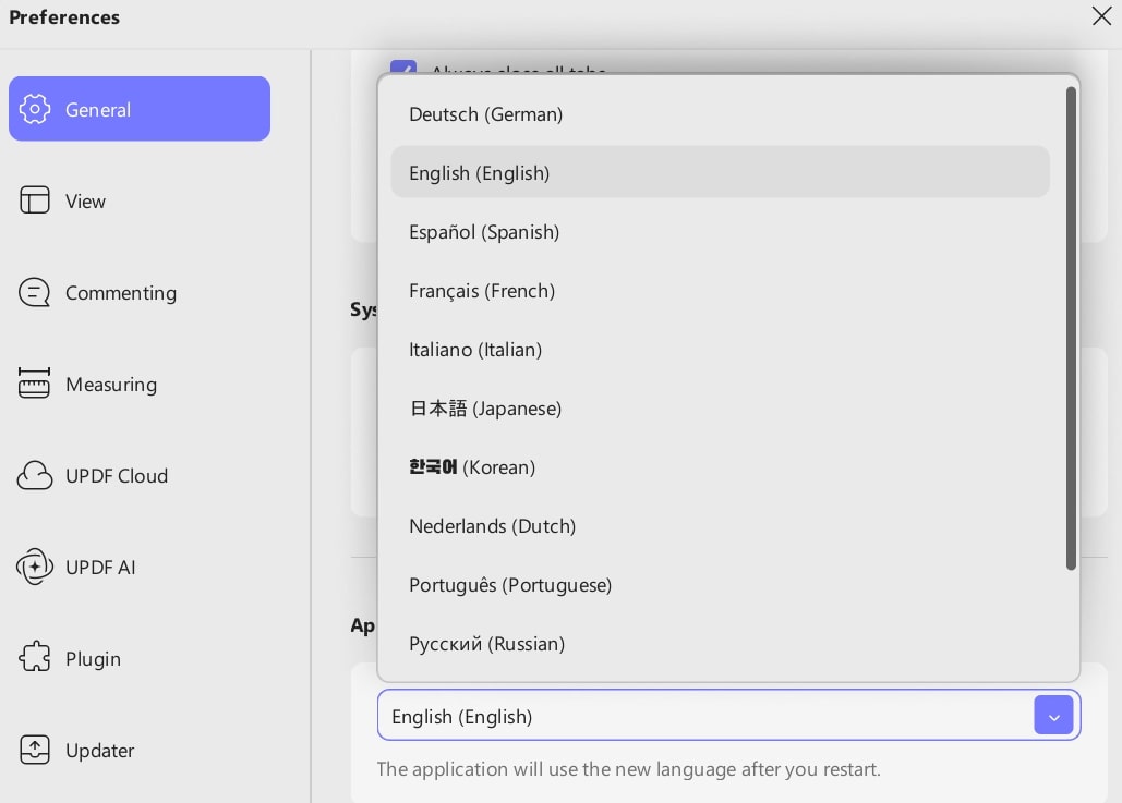 Change Preferences for UPDF on Windows | UPDF