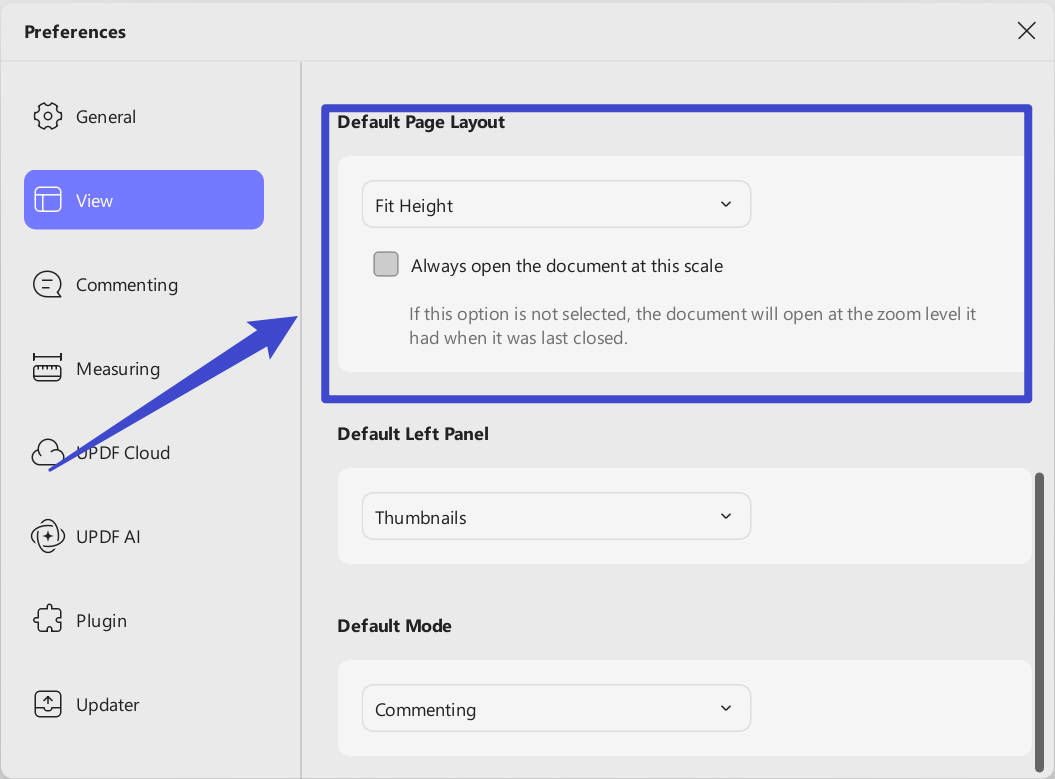 Change Preferences for UPDF on Windows | UPDF