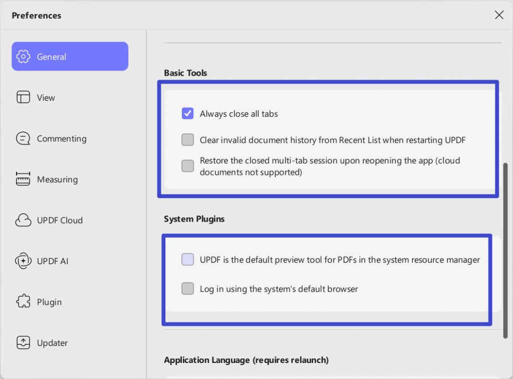 Change Preferences for UPDF on Windows | UPDF