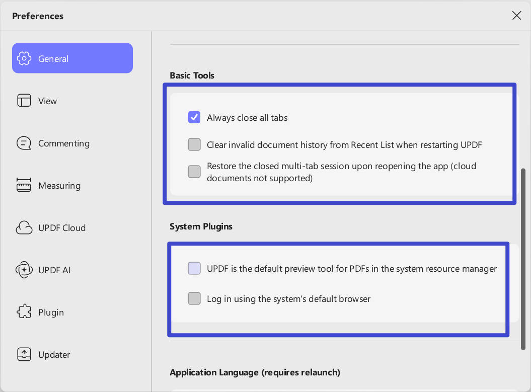 Change Preferences for UPDF on Windows | UPDF