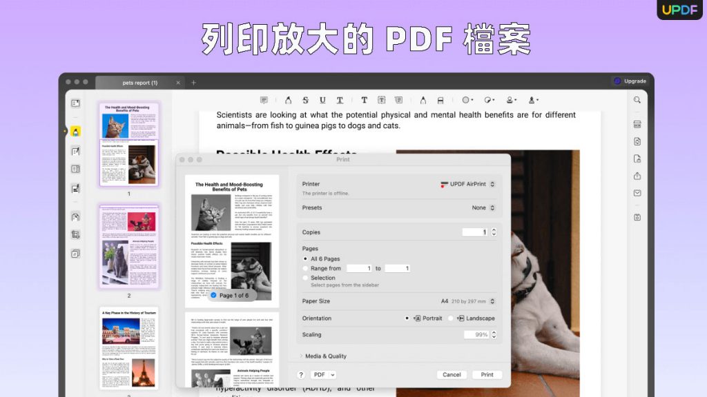 如何列印放大的 PDF 檔案？ | [Official] UPDF