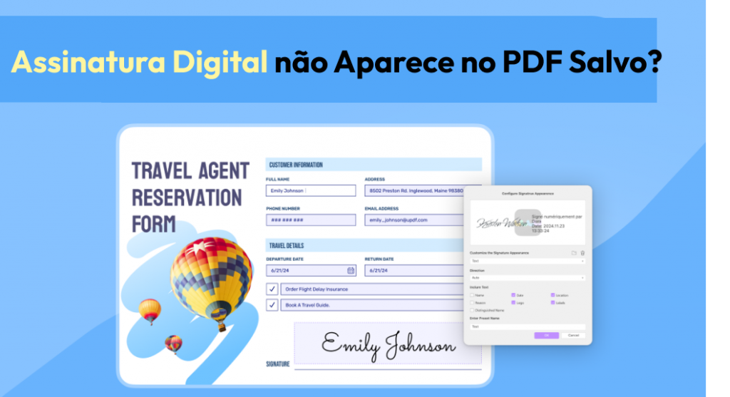 Assinatura Digital não Aparece no PDF Salvo - UPDF