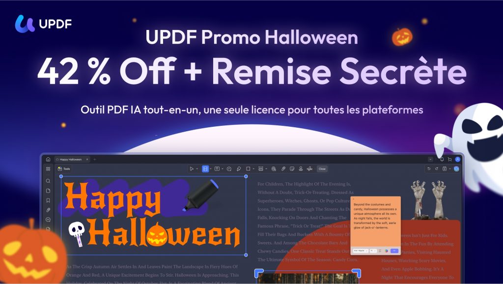 UPDF Promo d'Halloween 2025 | 42% de réduction & remise secrète