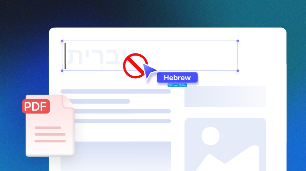 Can't Write in Hebrew in Text Boxes on a PDF - UPDF